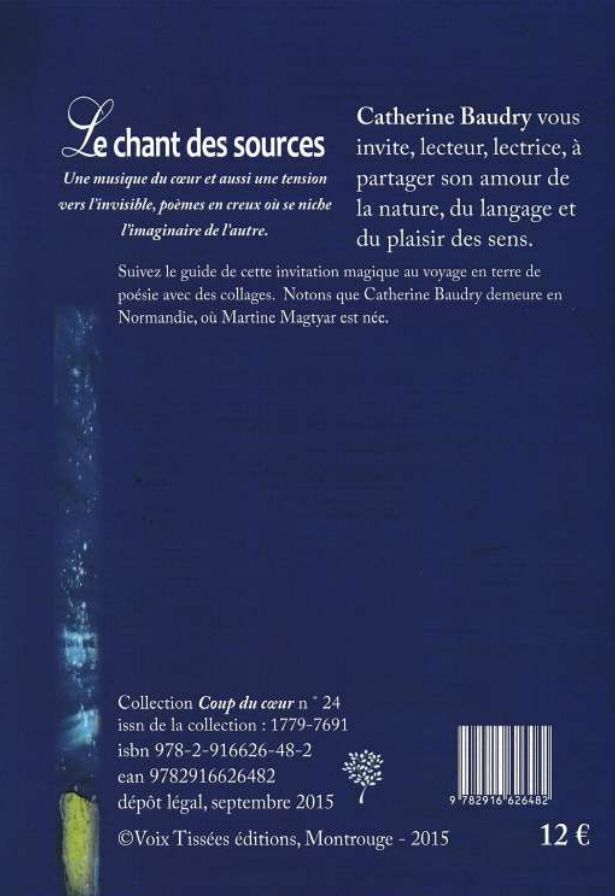Le chant des sources de Catherine Baudry et Martine Magtyar